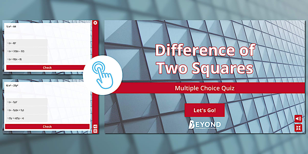 Difference of Two Squares Multiple Choice Quiz | GCSE Maths