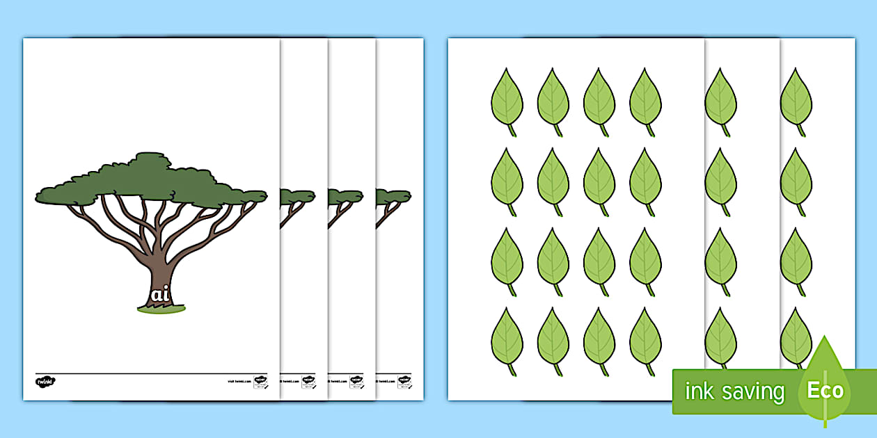 Editable Phase Three Phonemes Tree and Leaves Match Activity - Phase Three