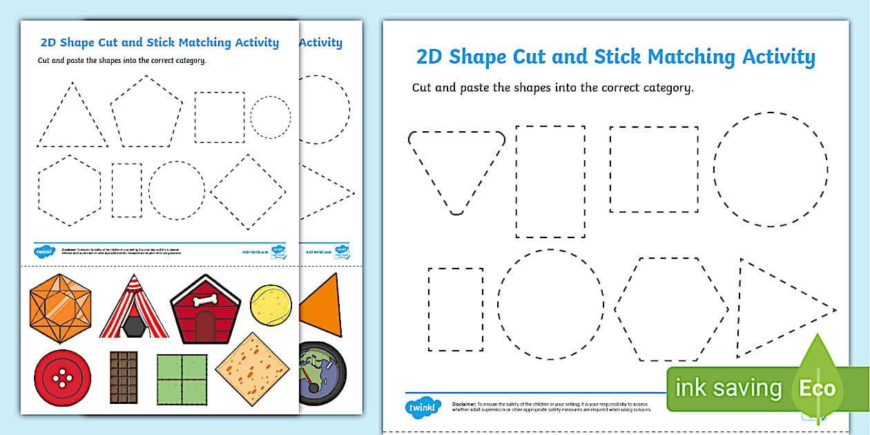 2D Shapes Cut and Stick Activity | Teaching Resource