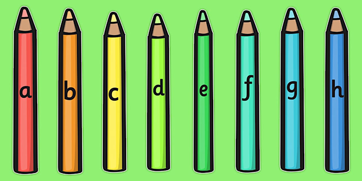 A-Z Alphabet on Coloured Pencils (Small) (teacher made)