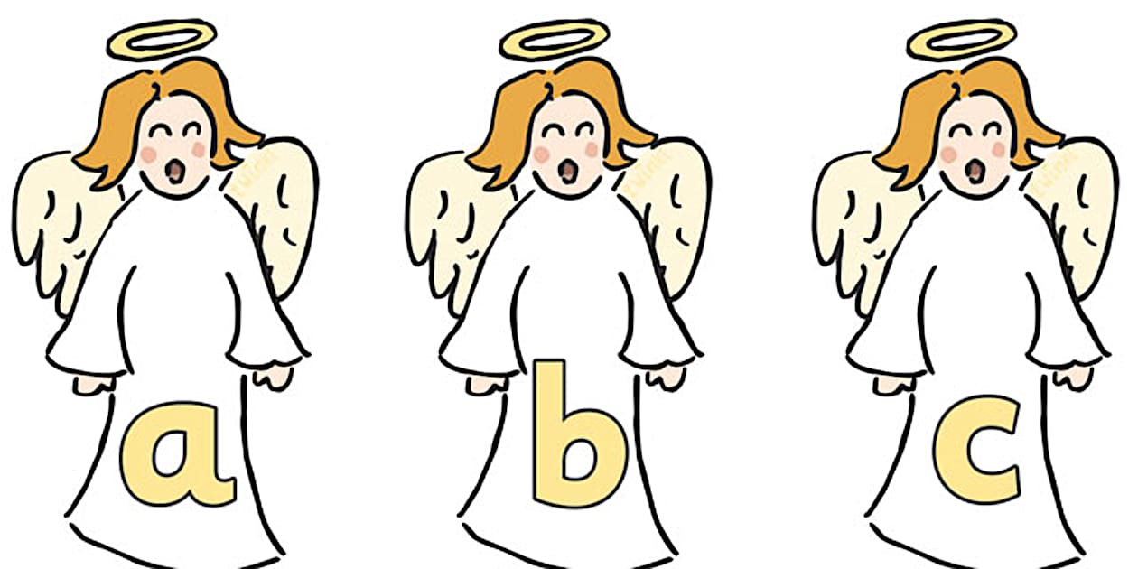 Cursive A-Z Alphabet on Angels (teacher made) - Twinkl