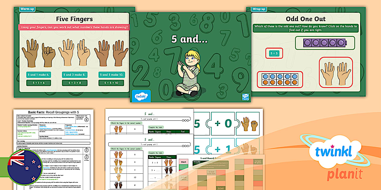 Level 1 Basic Facts: Recall Groupings with 5 Lesson 1
