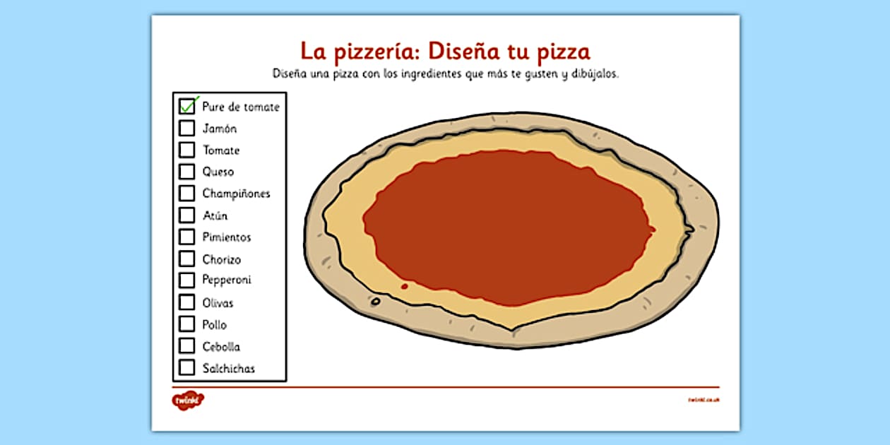 Ficha - Diseña una pizza (teacher made) - Twinkl