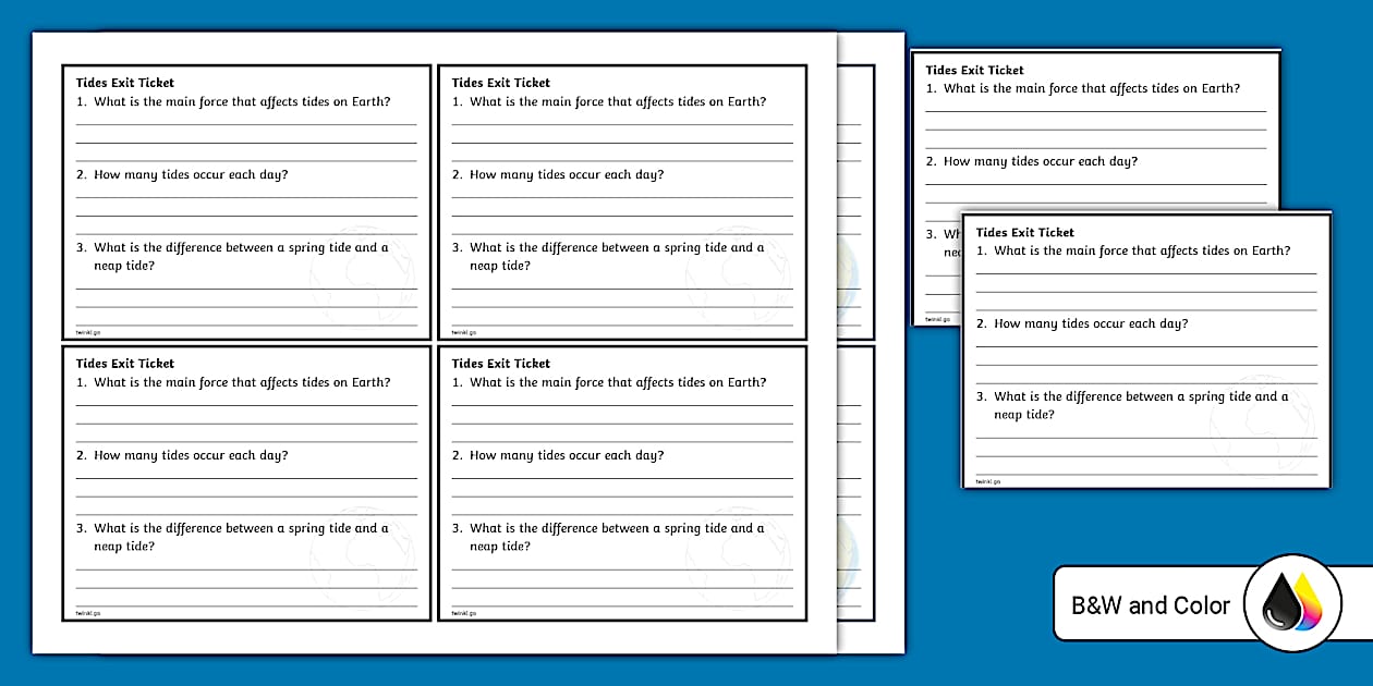 Eighth Grade Tides Exit Tickets