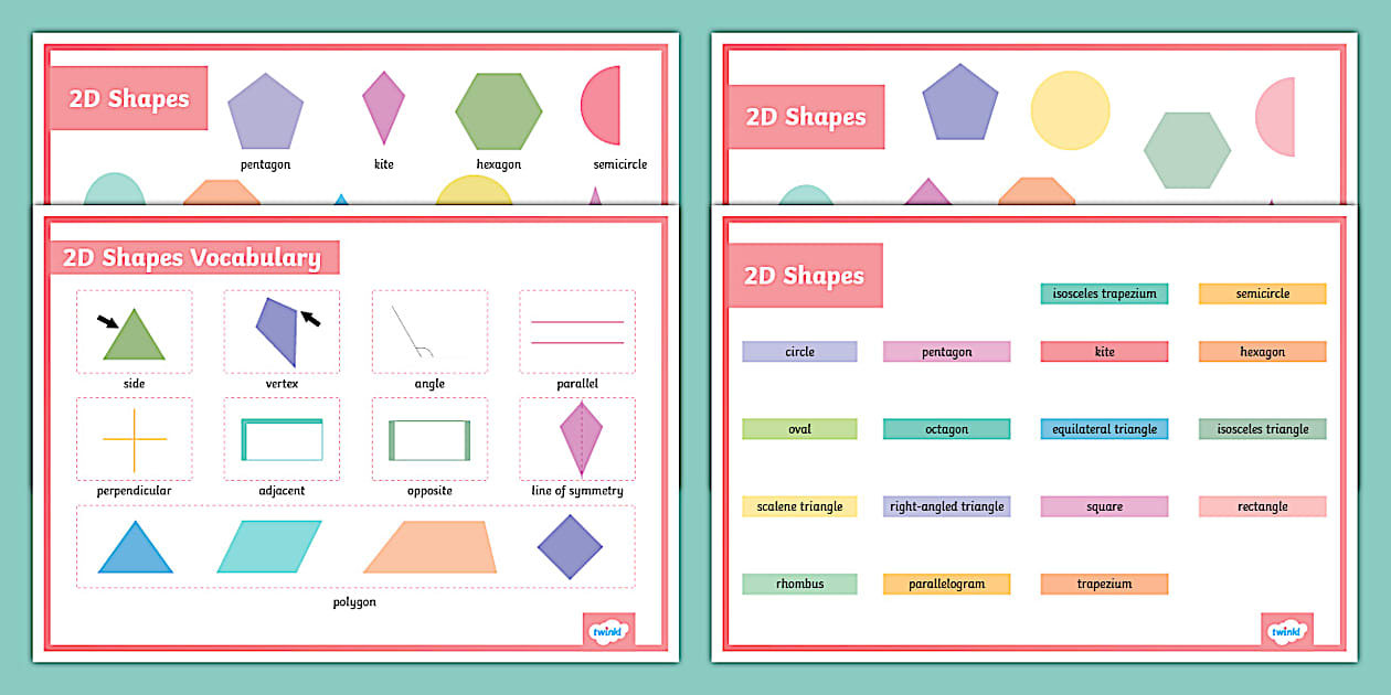 * NEW * 2D Shape Vocabulary Word Mat - Twinkl - KS2 - Twinkl