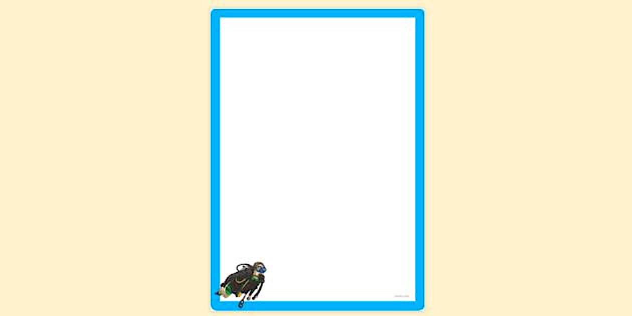 Simple Blank Scuba Diver New Page Border | Twinkl - Twinkl