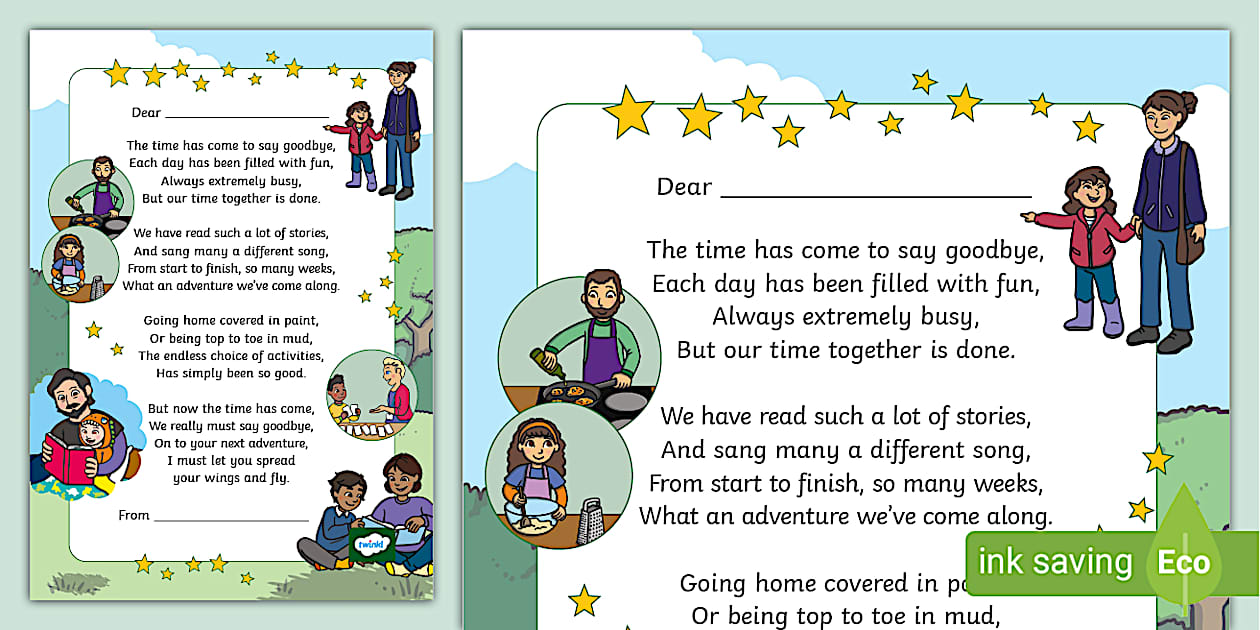 Leaving a Setting Poem Display Poster (teacher made)