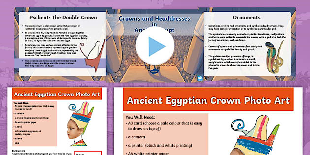 Ancient Egyptian Crown Art Resource Pack (teacher made)