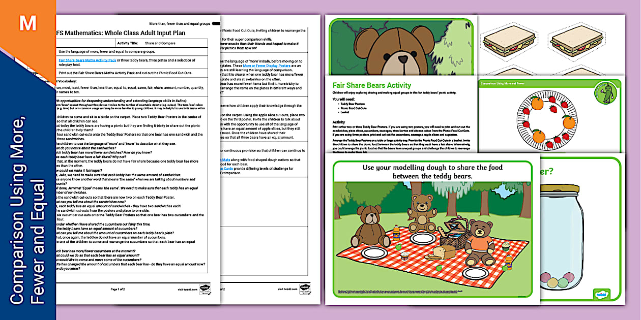EYFS Maths Share and Compare Adult Input Plan&Resource Pack