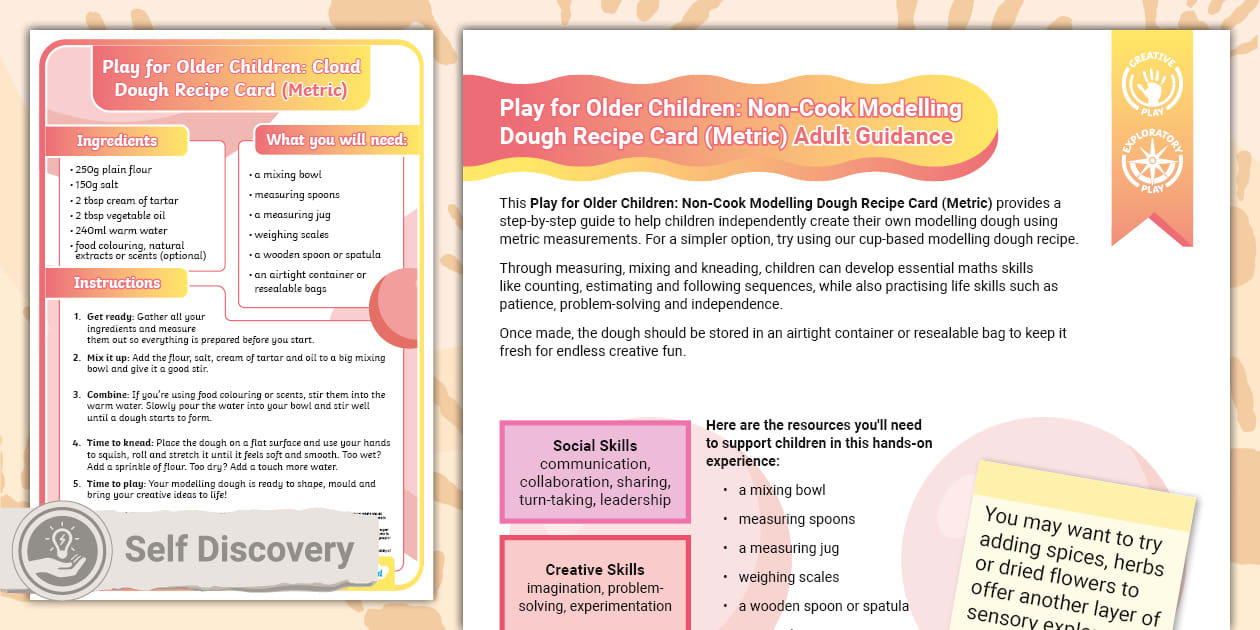 Play for Older Children: Non-Cook Modelling Dough (Metric)