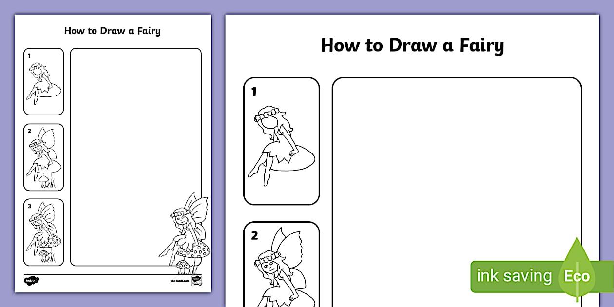 How to Draw a Fairy Worksheet | Twinkl Resource |Drawing|Art