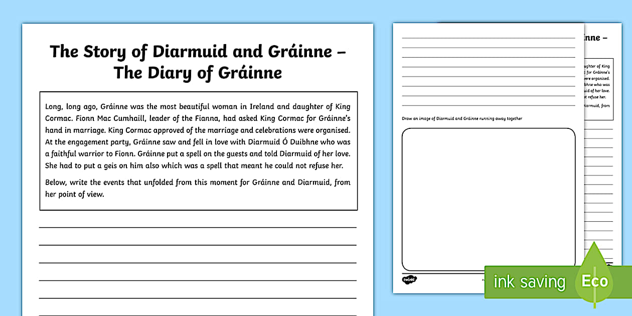 The Story of Diarmuid and Gráinne The Diary of Gráinne Worksheet ...