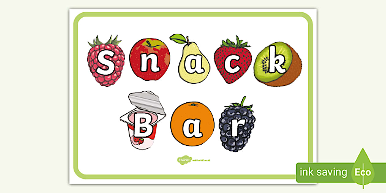 Snack Bar Sign (teacher made) - Twinkl