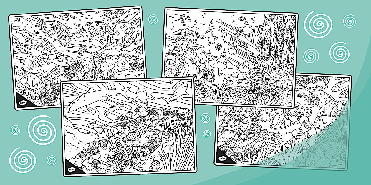 Seas and Oceans Colouring Pages - Twinkl