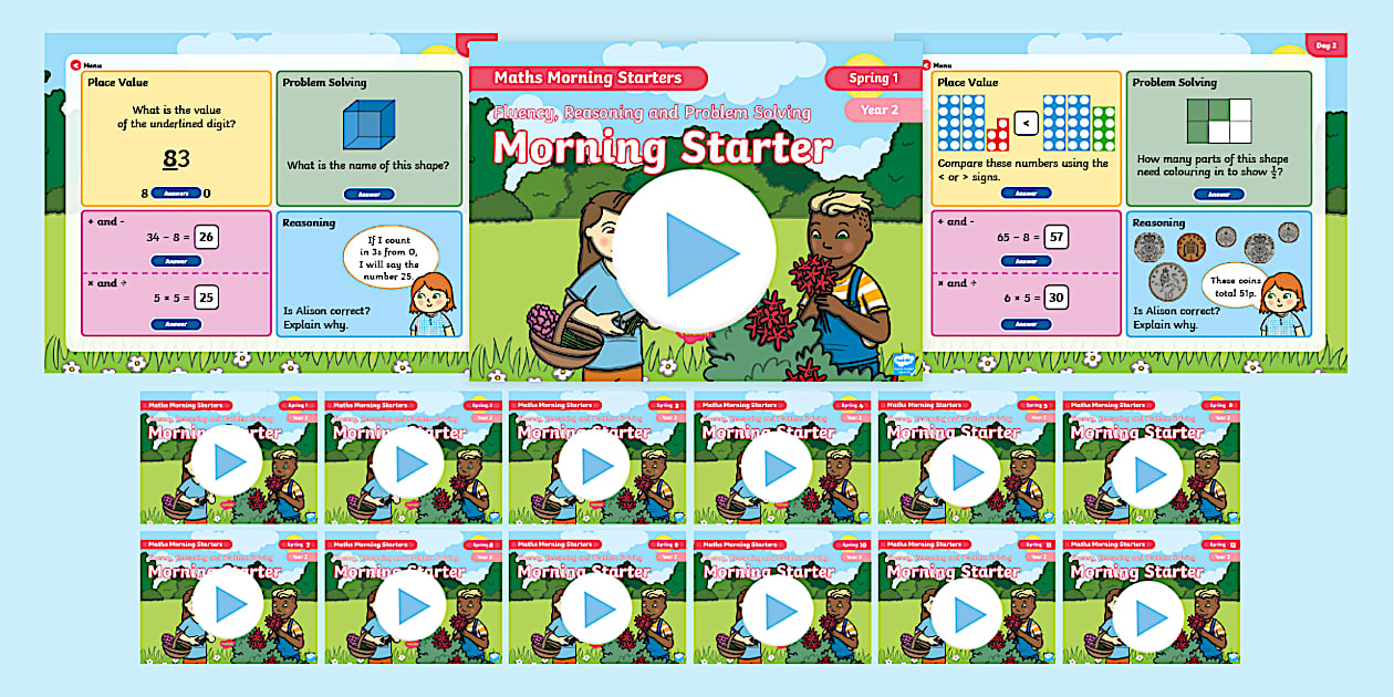 👉 Year 2 Maths Spring Morning Starter Bumper Pack