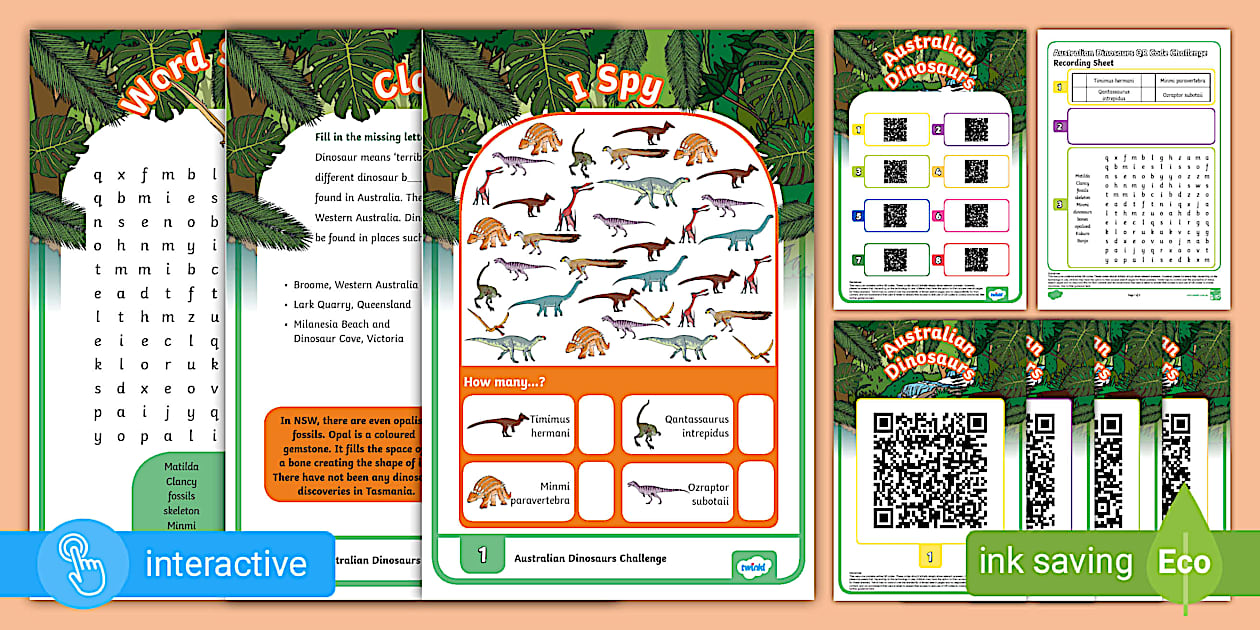 Australian Dinosaurs QR Code Challenge | Dinosaur Challenge