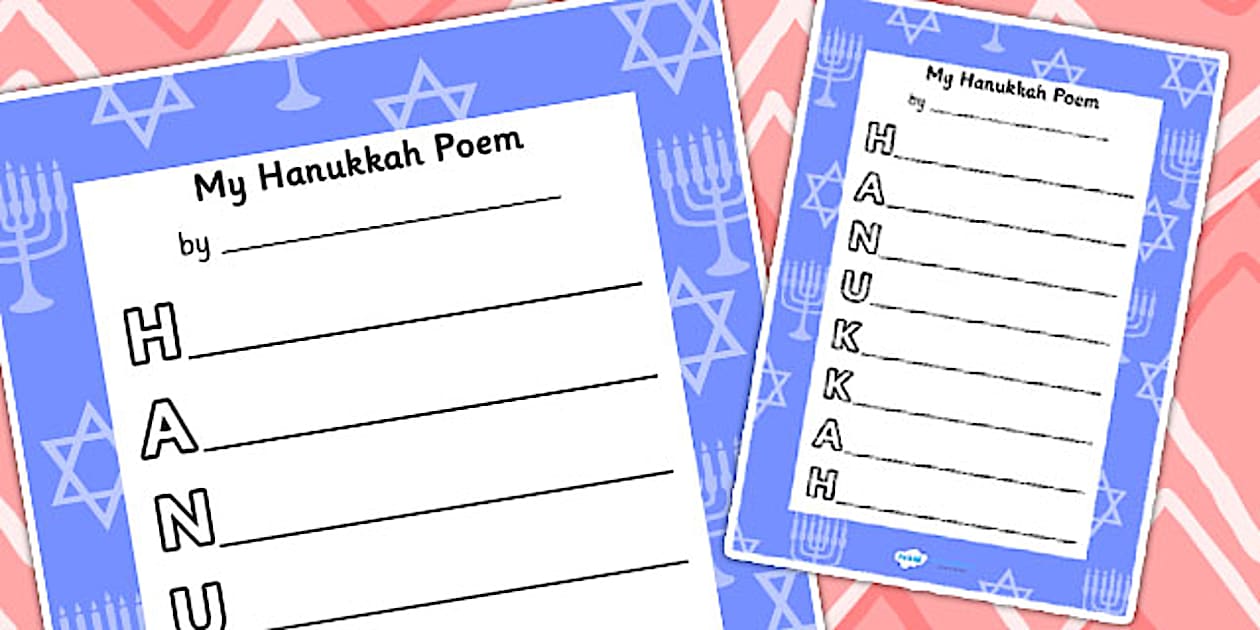 Hanukkah Acrostic Poem - ESL Hanukkah Writing - Twinkl