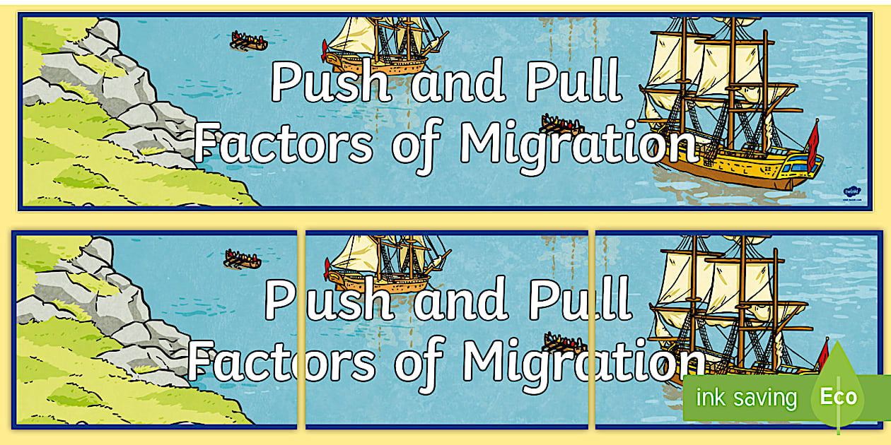 Push and Pull Factors of Migration Display Banner - Twinkl