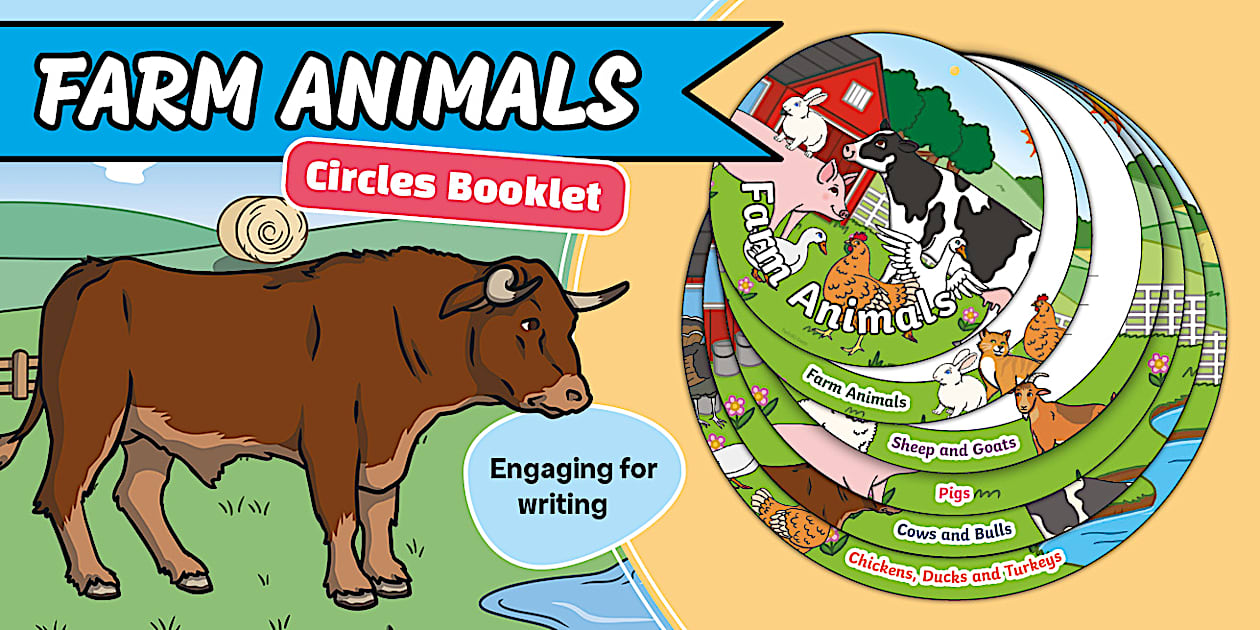 Farm Animals Circles Booklet - KS1 Twinkl