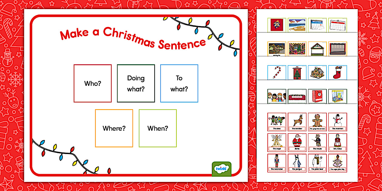 Make a Christmas Sentence Activity for K-2nd Grade - Twinkl