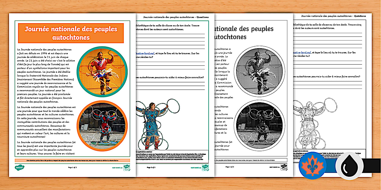 Indigenous Peoples Day: Reading Comprehension French