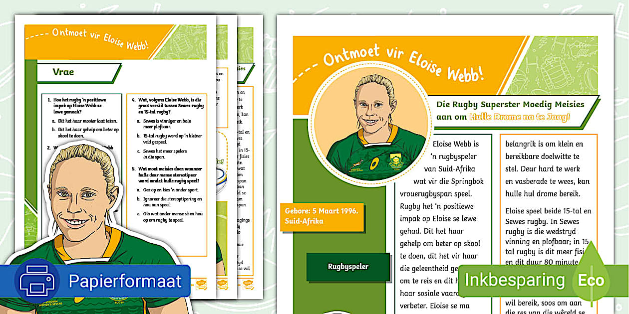 Eloise Webb Leesbegrip Vrouedag Vieringe Aktiwiteit - Twinkl