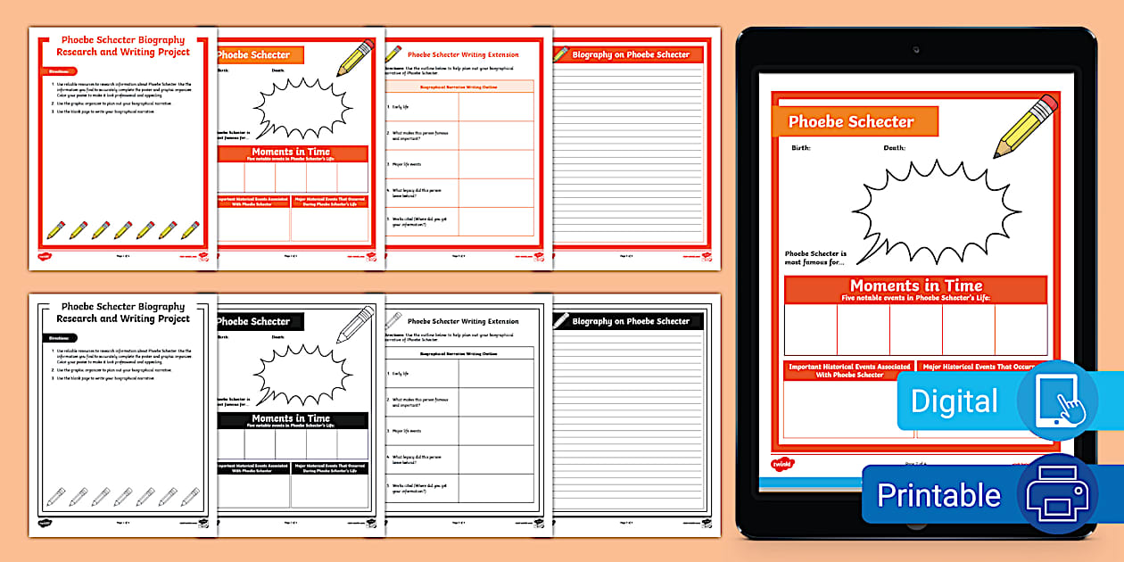 6th-8th Grade Phoebe Schecter Research Activity | Twinkl USA