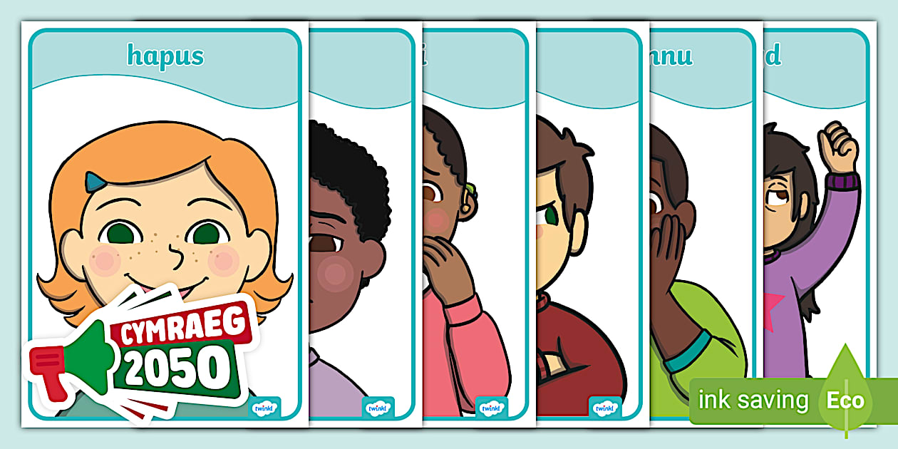 Emotions in Welsh Display Posters | Twinkl Resources | Wales