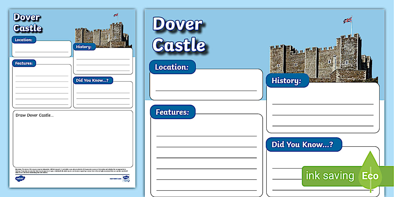 Dover Castle Fact File Template (teacher made) - Twinkl