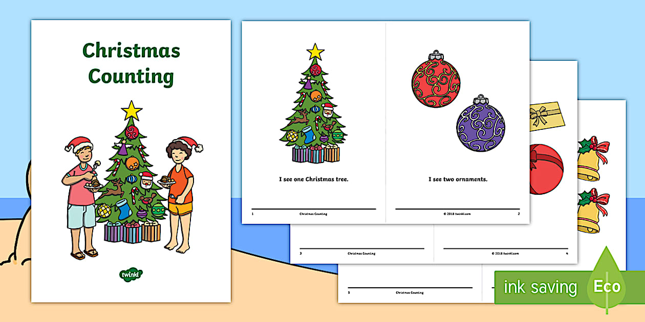 TAS Christmas Counting Booklet - English - Twinkl