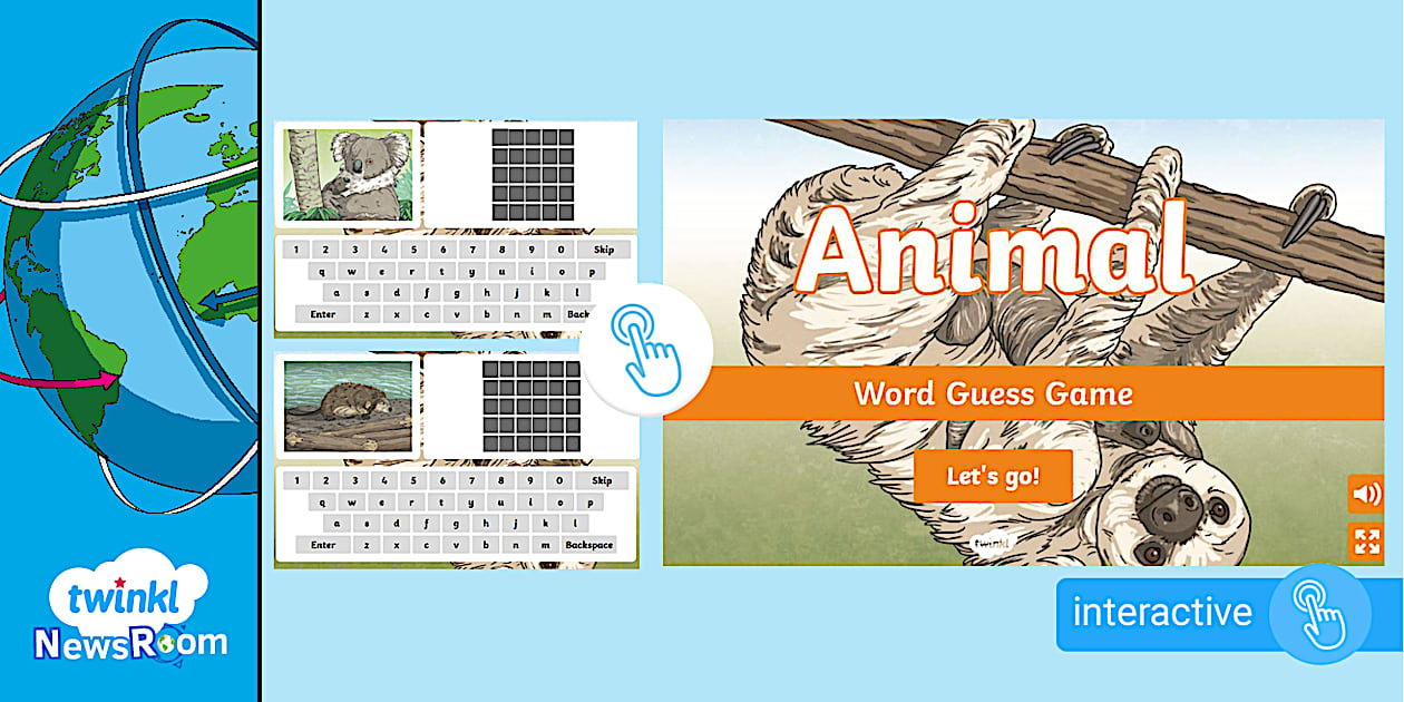 Animal Word Guess Game - Twinkl NewsRoom KS2 Resources