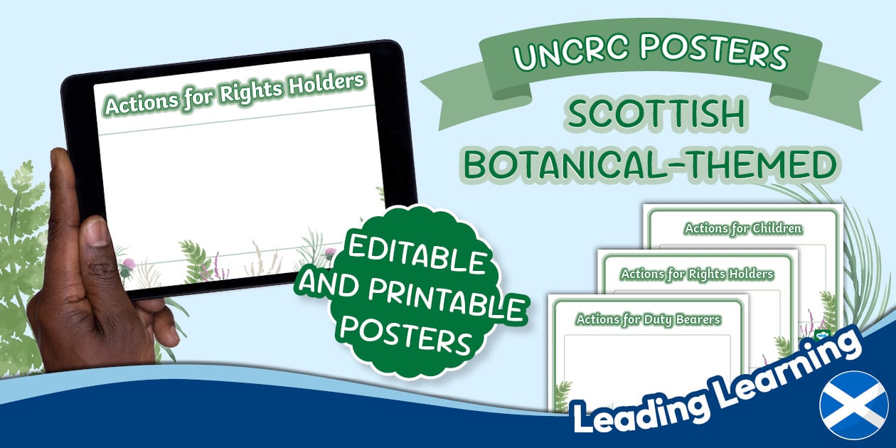 UNCRC Class Charter Scottish Botanical Editable Posters