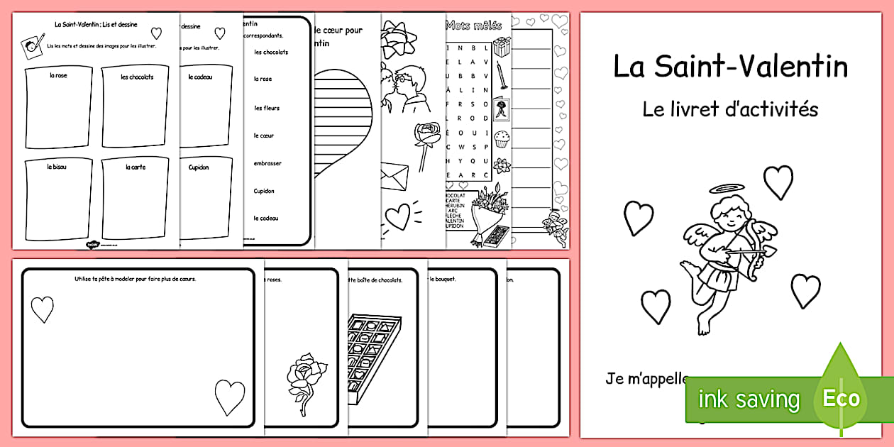 Valentine's Day Themed Activity Book French - Twinkl