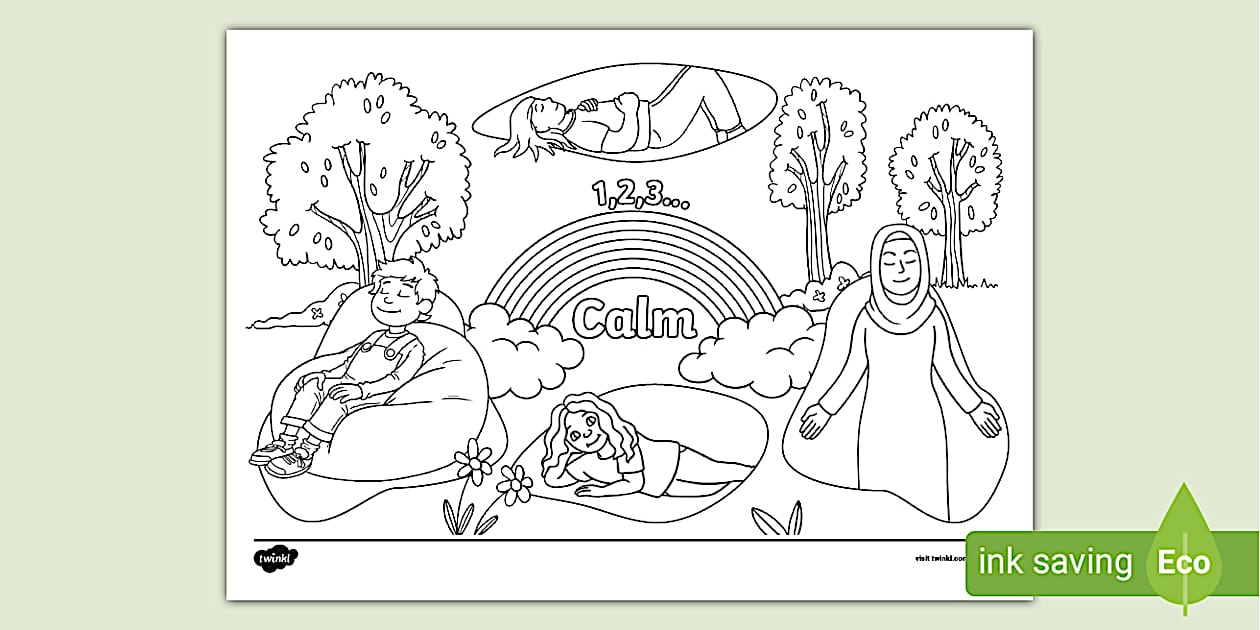 Calm Colouring Page (teacher made) - Twinkl