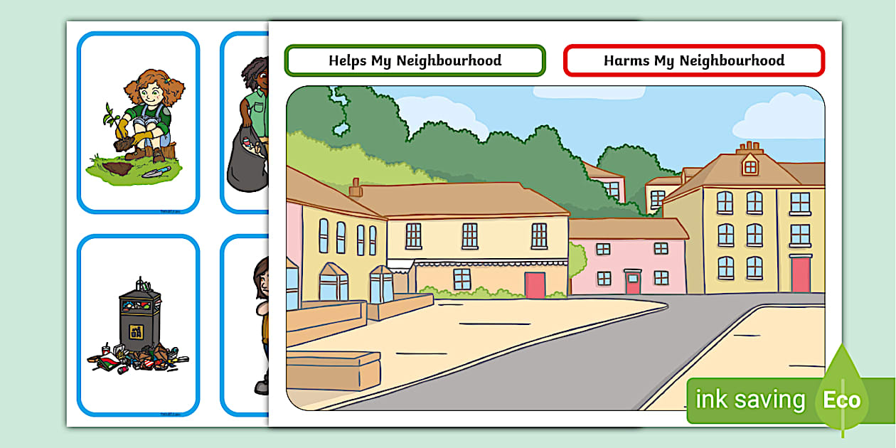 KS1 Looking After My Neighbourhood Sorting Activity - Twinkl