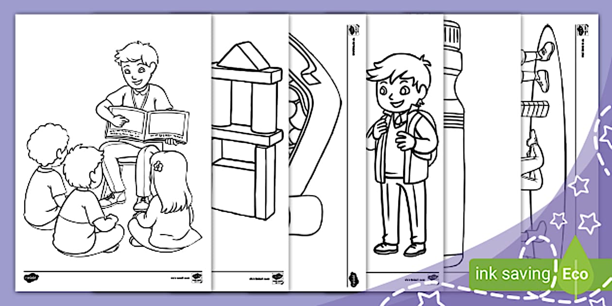 Starting School Colouring Sheets (teacher made) - Twinkl