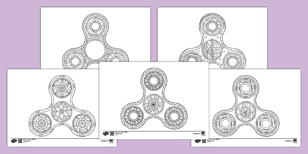 Fidget Spinner Mindfulness Colouring Pages (teacher made)