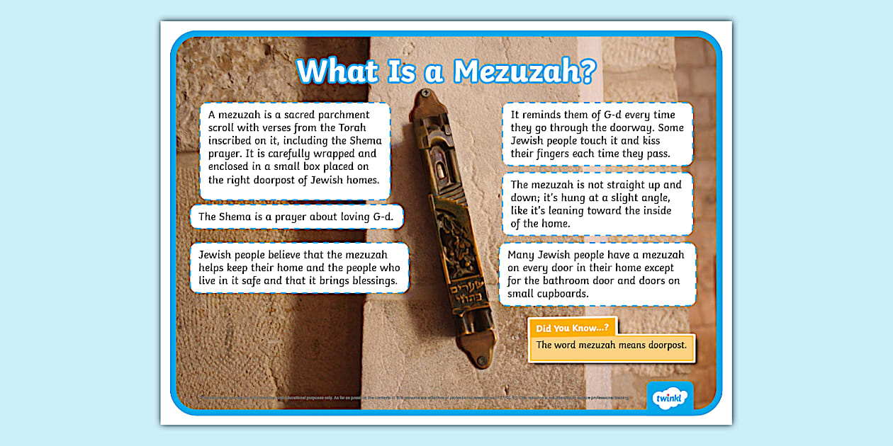 What Is a Mezuzah? Information Poster (teacher made)