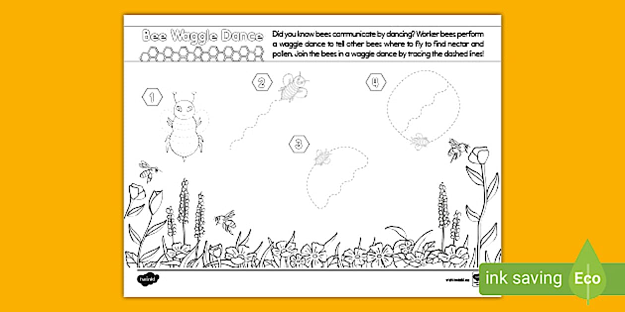 Bee Pencil Control Activity - Preschool - Twinkl Canada