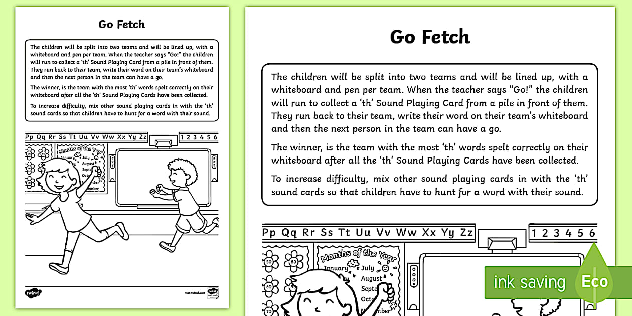 'th' Sound Go Fetch Instructions (teacher made) - Twinkl