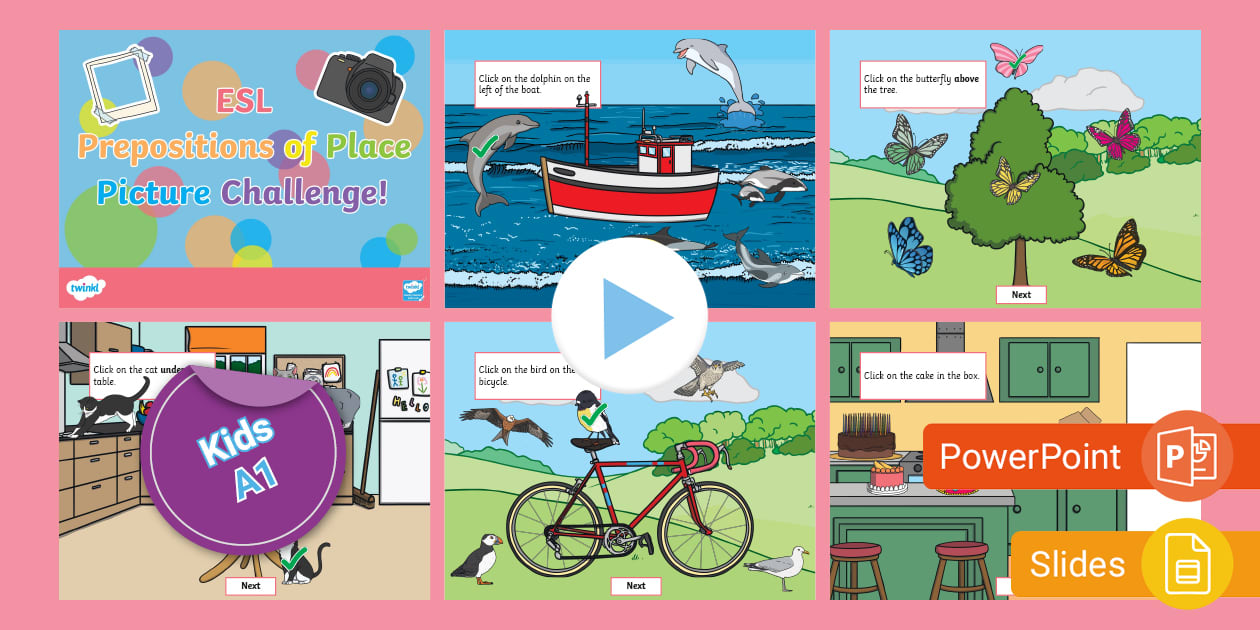 ESL Prepositions of Place Picture Challenge - Twinkl