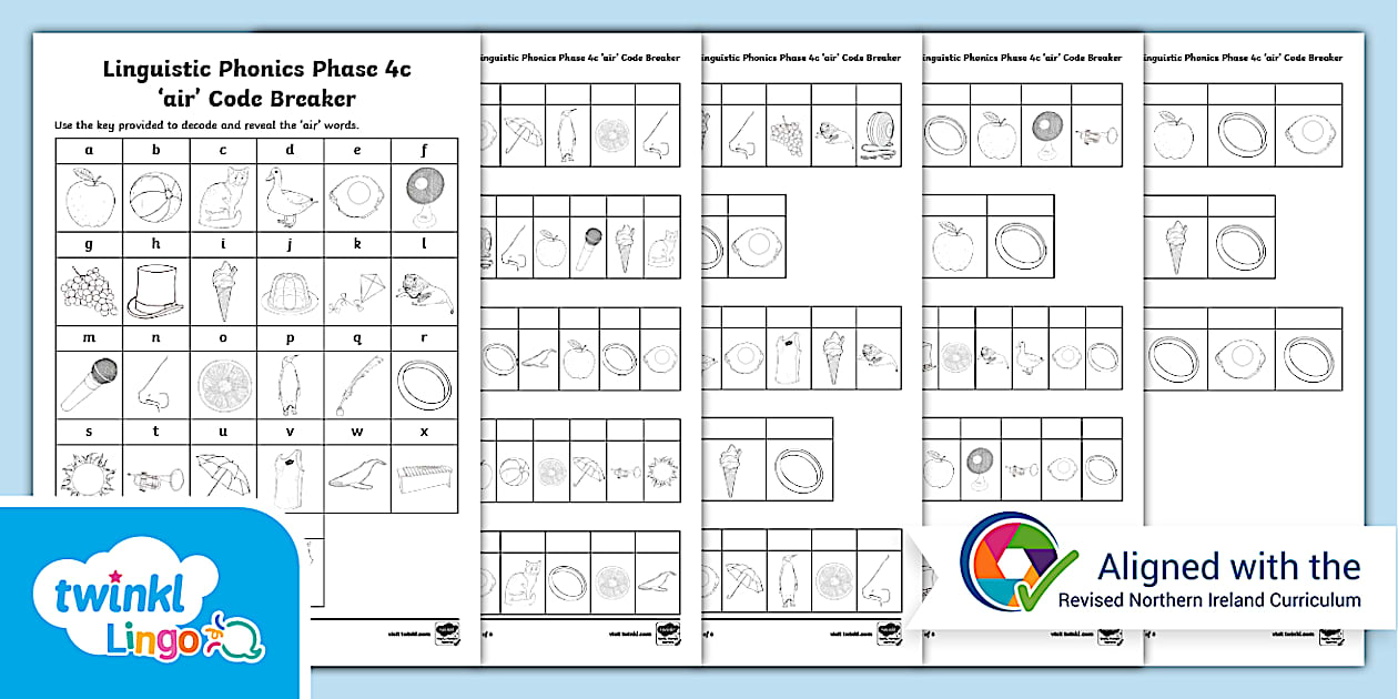 Linguistic Phonics Phase 4c 'air' Code Breaker