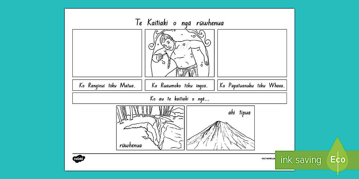 Te Whakapapa o Rūaumoko Colouring Worksheet / Worksheet Te Reo Māori