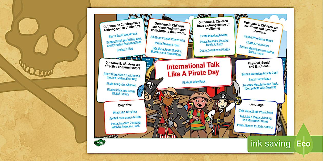 FREE! - International Talk Like A Pirate Day Day Topic Planner