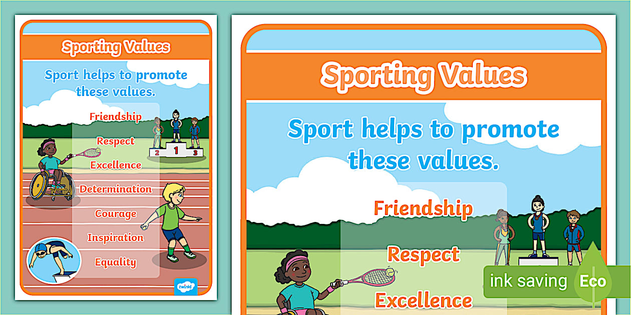 Sporting Values Poster (Hecho por educadores) - Twinkl