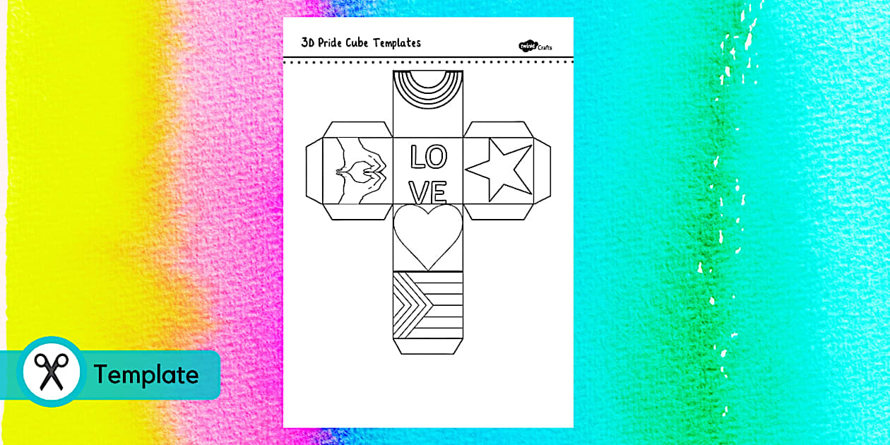 Pride Month 3D Cube Craft - Twinkl Resources - Twinkl