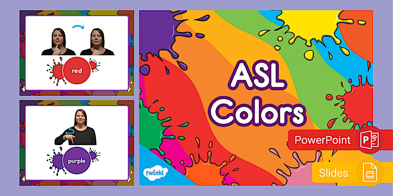 ASL The Colors in Sign Language PowerPoint | Twinkl USA
