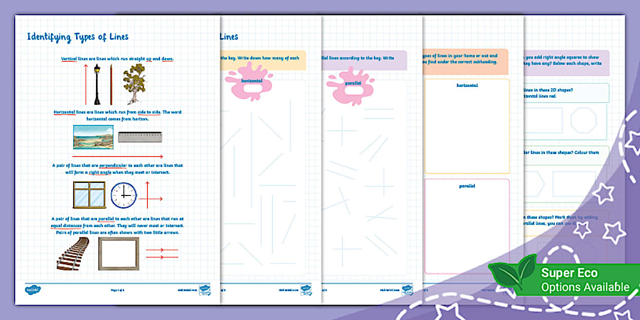 👉 Identifying Types of Lines (Ages 7 - 8) - Twinkl