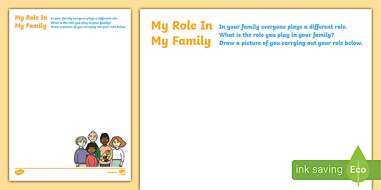 My Role in My Family Activity Sheet (teacher made) - Twinkl
