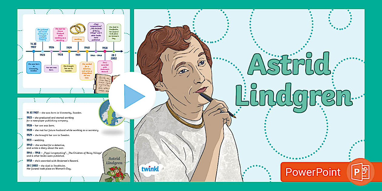Astrid Lindgren | PowerPoint | Wersja po angielsku | English version